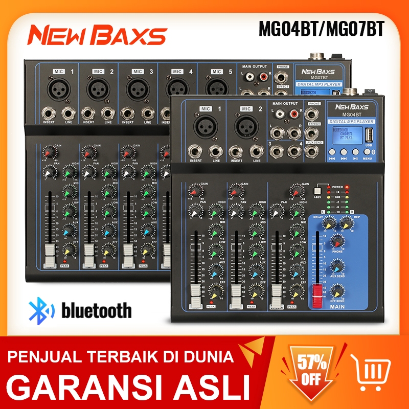 Jual NEW BAXS AUDIO MIXER mixer profesional 4channel/7-channel MG07BT ...