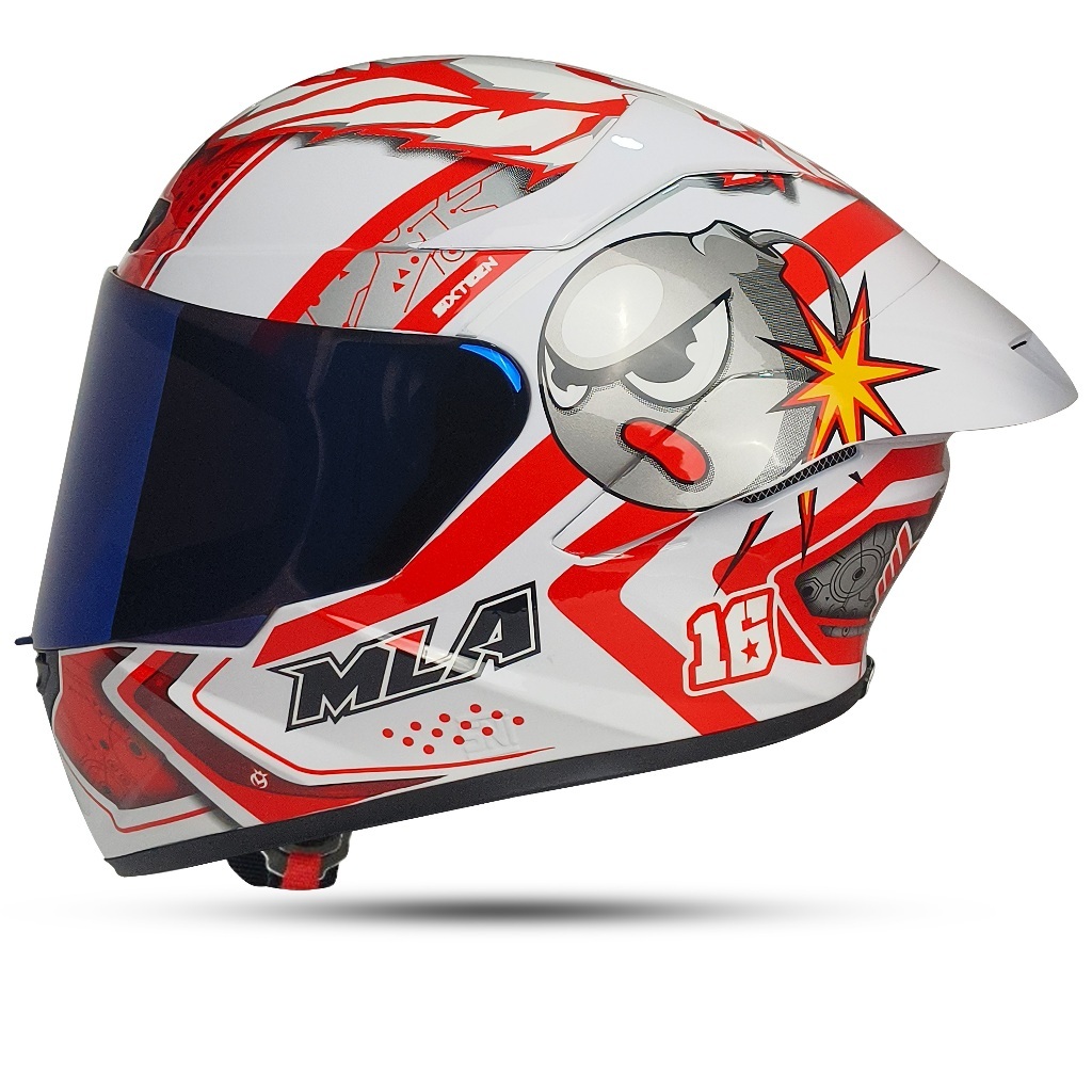 Jual Helm Full Face Mla ttc Motif Super Mario Variasi Kaca Red Gold ...