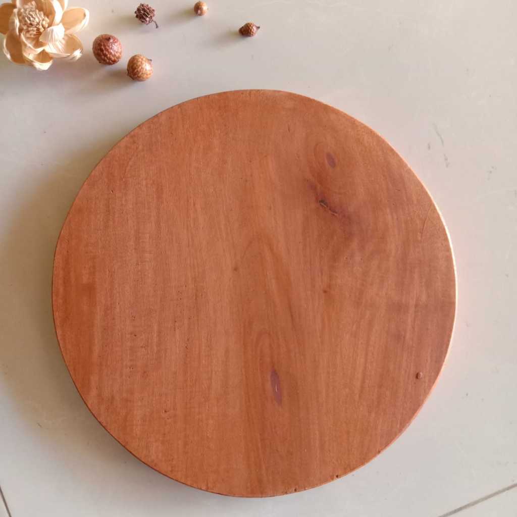 Jual Talenan kayu mahoni food grade talenan kayu bulat diameter 25cm ...