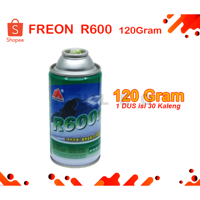 Jual FREON R600 KALENG 120 GRAM - Freon kulkas R600A - freon kaleng ...