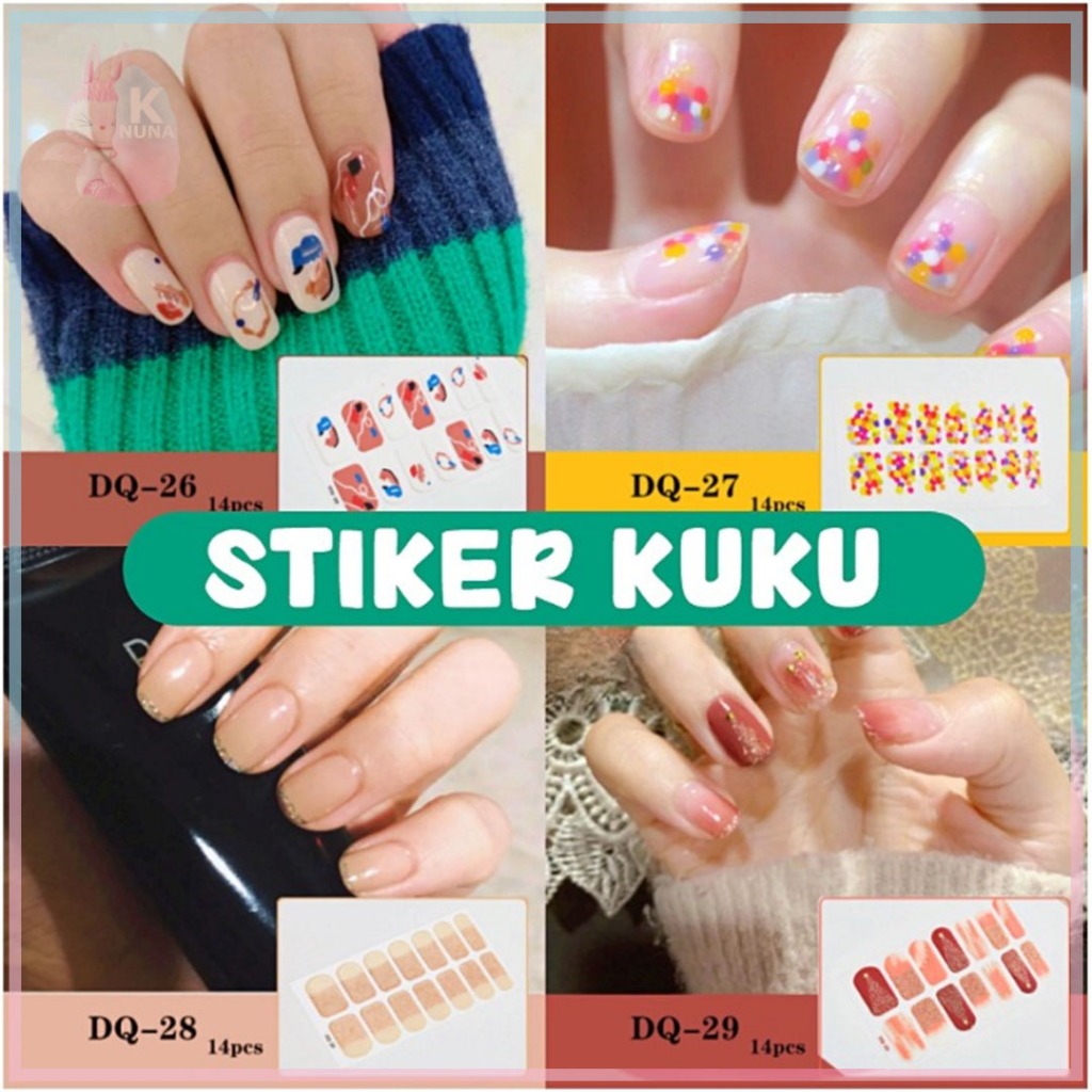 Jual Stiker Kuku Premium Tahan Air Nail Art Sticker 14 Pcs Stiker Kuku ...