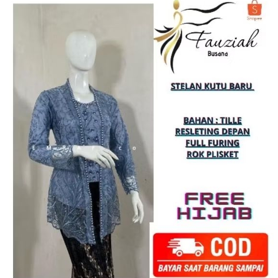 Jual COD/STELAN KEBAYA KUTU BARU/KUTUBARU KERAH TERBUKA/KEBAYA WISUDA/KEBAYA TERBARU/KEBAYA ...