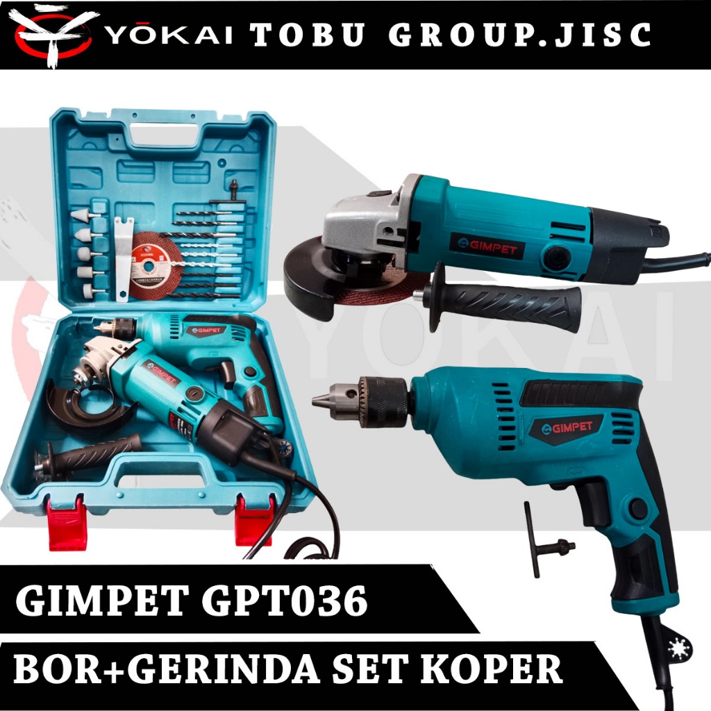 Jual DISKON Paket Bor Gerinda Set Koper GIMPET Paket 2 item bor gerinda ...