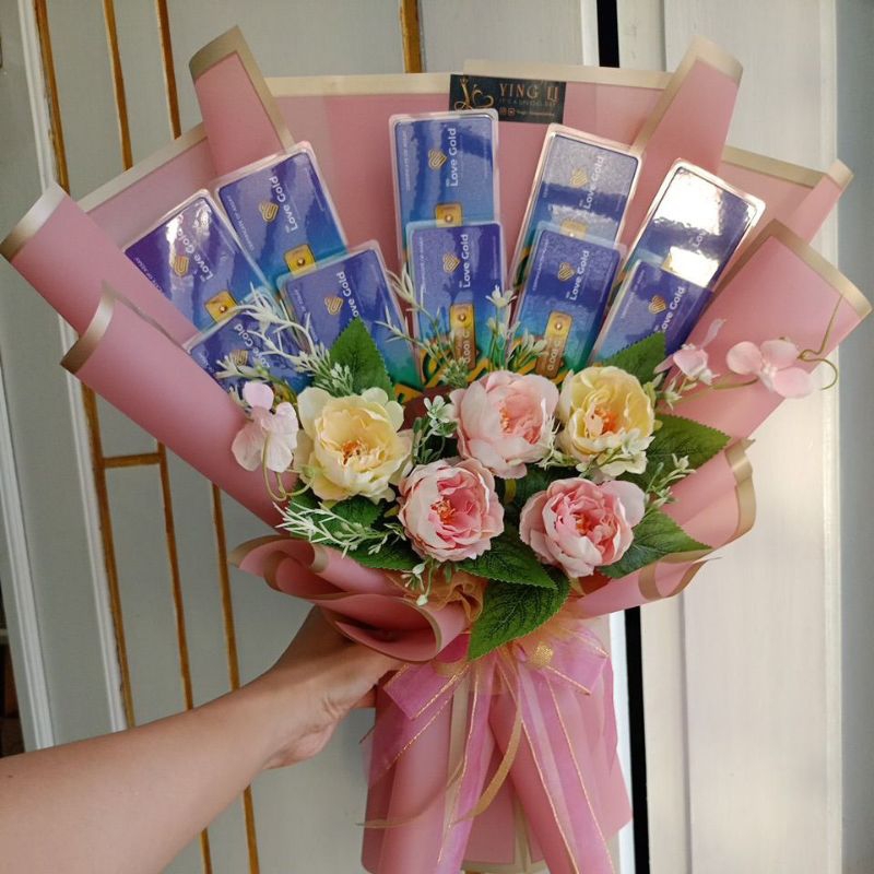 Jual BUKET BUNGA LOGAM MULIA 24K, BUKET KOREA HADIAH WISUDA, ULANG ...