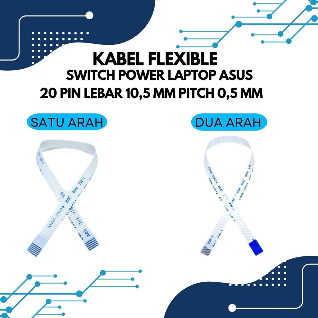 Jual KABEL FLEXIBLE 20 PIN HALUS 0,5MM LEBAR 10,5MM PANJANG 5CM SAMPAI ...