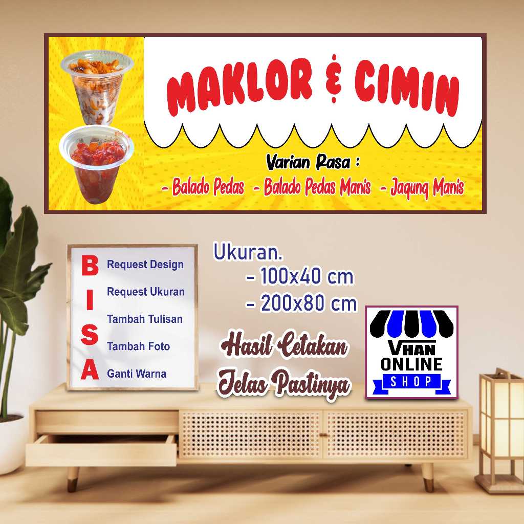 Jual Custom Banner Spanduk MMT Jualan Cimin dan Maklor Bagus keren ...