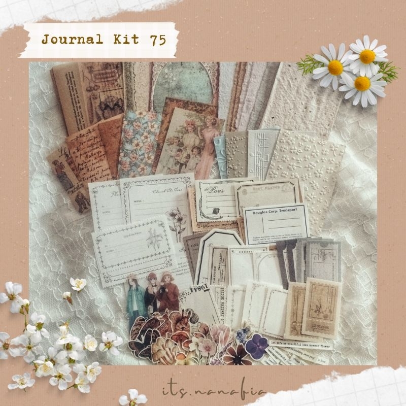 Jual Journal kit 75 pcs journaling scrapbook bullet journal vintage ...