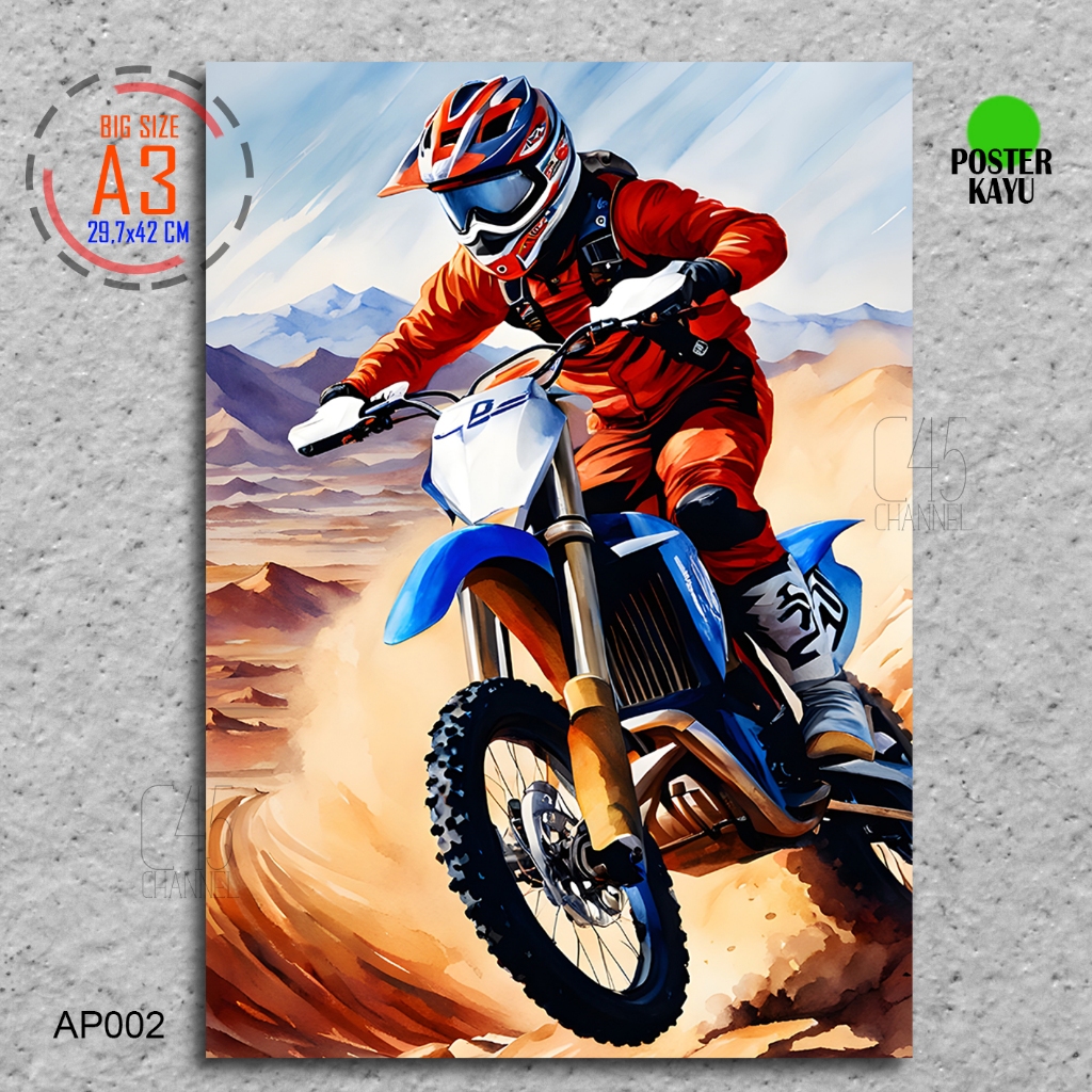 Jual Poster Estetik Motor Trail Hiasan Dinding Balap Cross Dekorasi ...