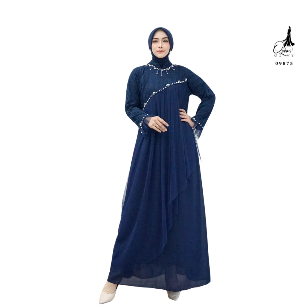 Jual Ozias - Gamis Brokat Kagura 09875 LD 105 I Gamis Formal I Gaun Muslimah | Shopee Indonesia