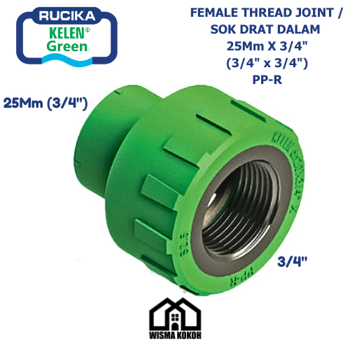 Jual RUCIKA (KELEN GREEN) FEMALE THREAD JOINT / SOK DRAT DALAM PPR 25Mm ...