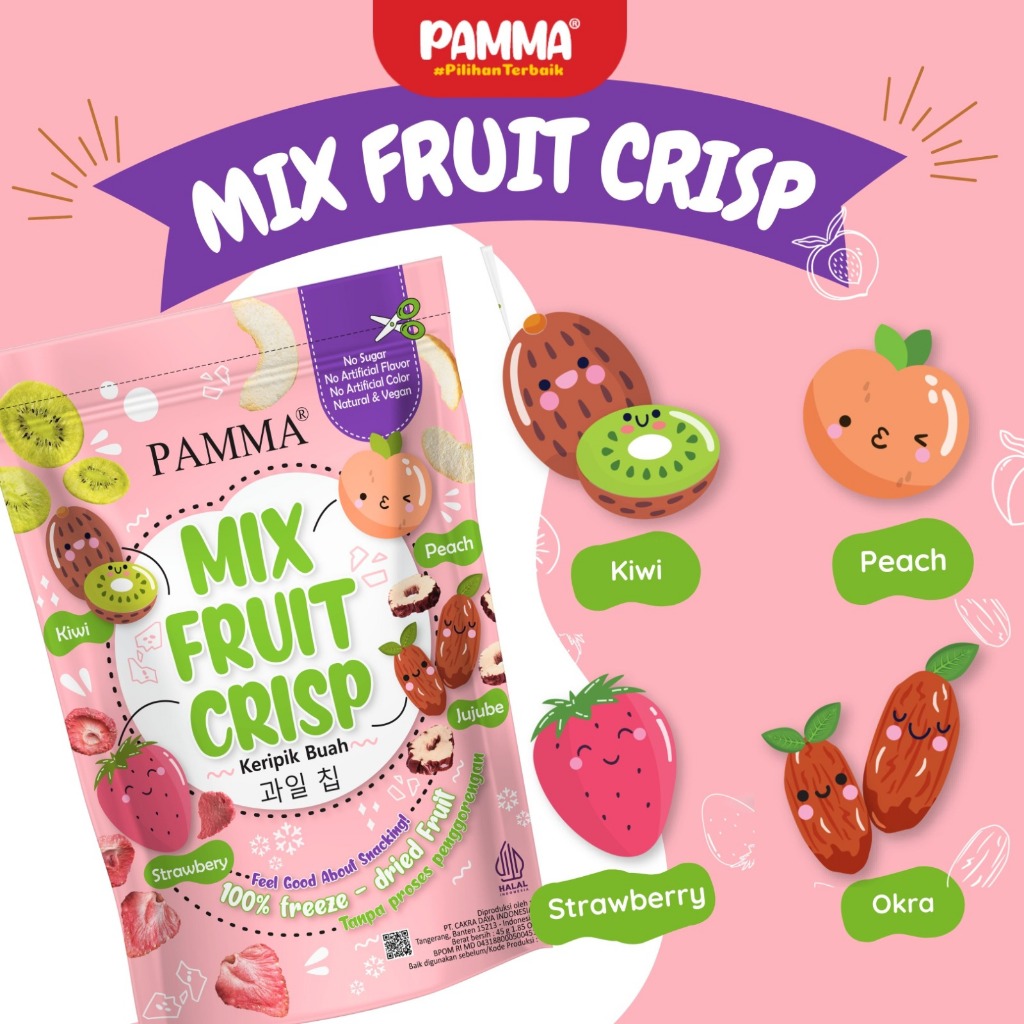 Jual 【Camilan Sehat】 PAMMA MIX FRUIT CRISP - KERIPIK BUAH 45G 100%Buah Asli | Shopee Indonesia