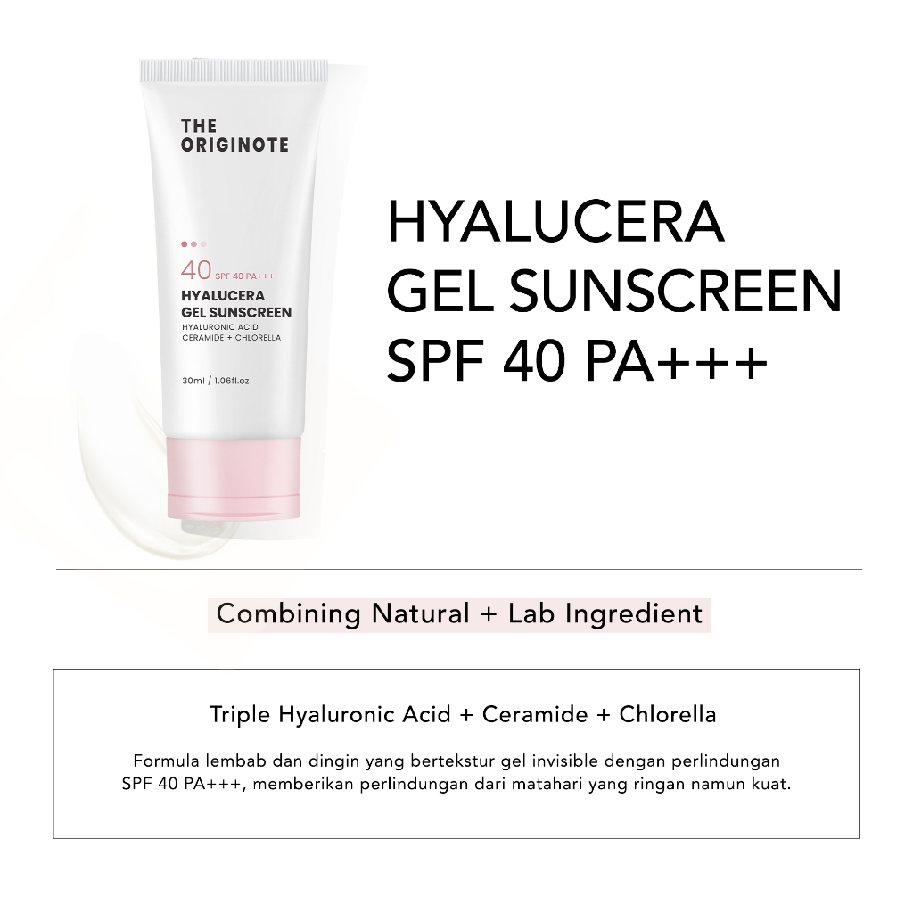 Jual The Originote Hyalucera Gel Sunscreen SPF 40 PA+++ Tabir Surya ...