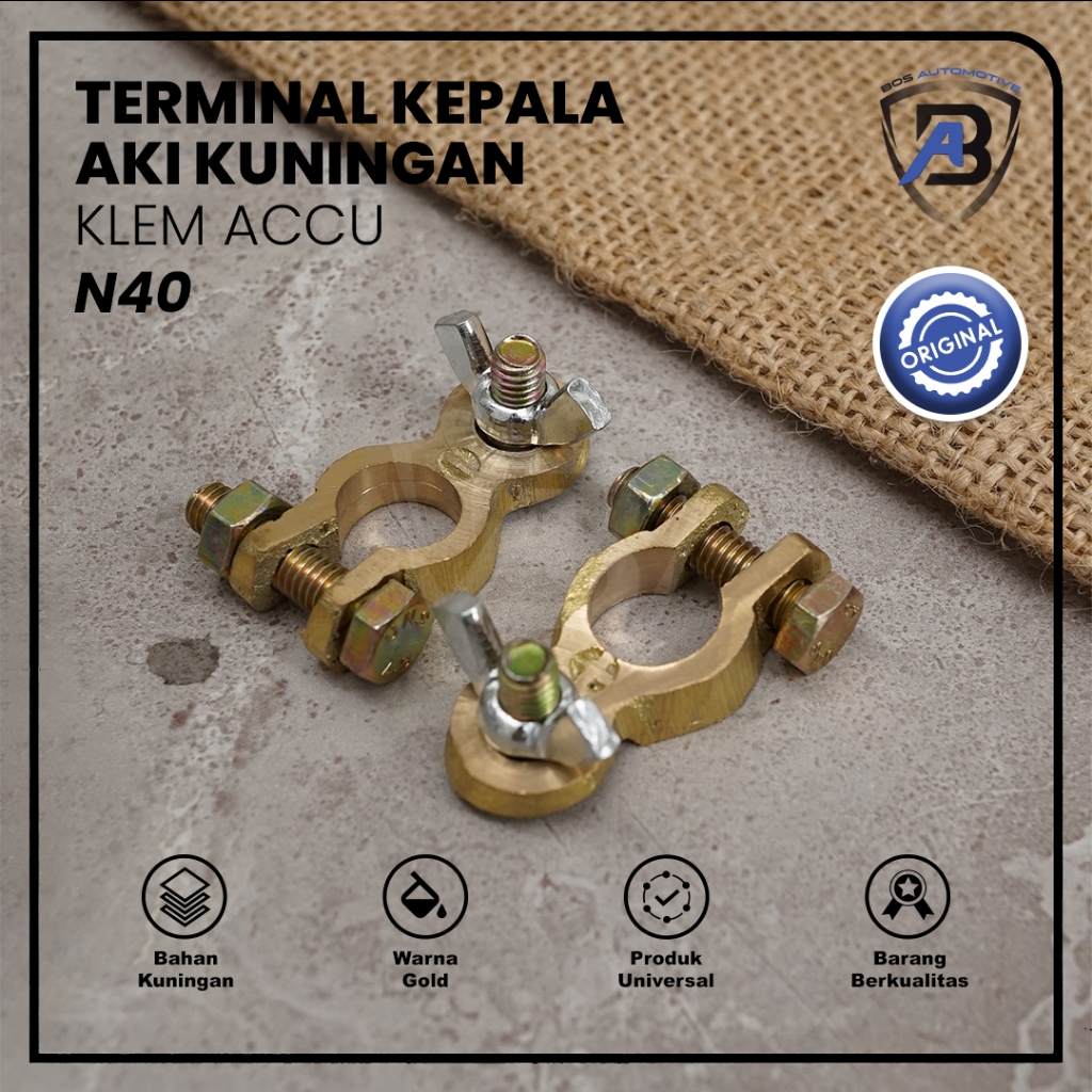 Jual Terminal Kepala Aki Kuningan/Klem ACCU N40 Universal High Quality ...