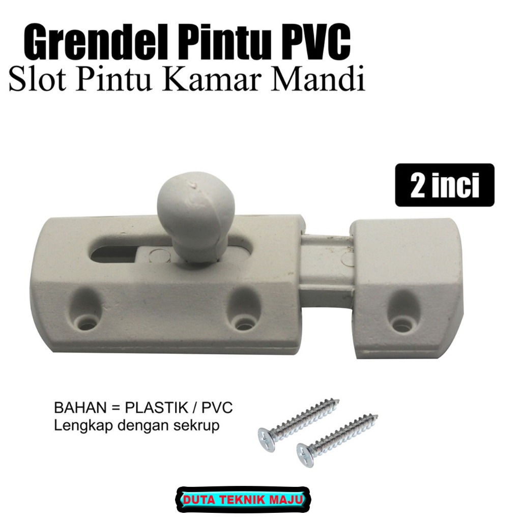 Jual Grendel Slot Plastik PVC Putih Selot Gerendel Pintu Kamar Mandi ...