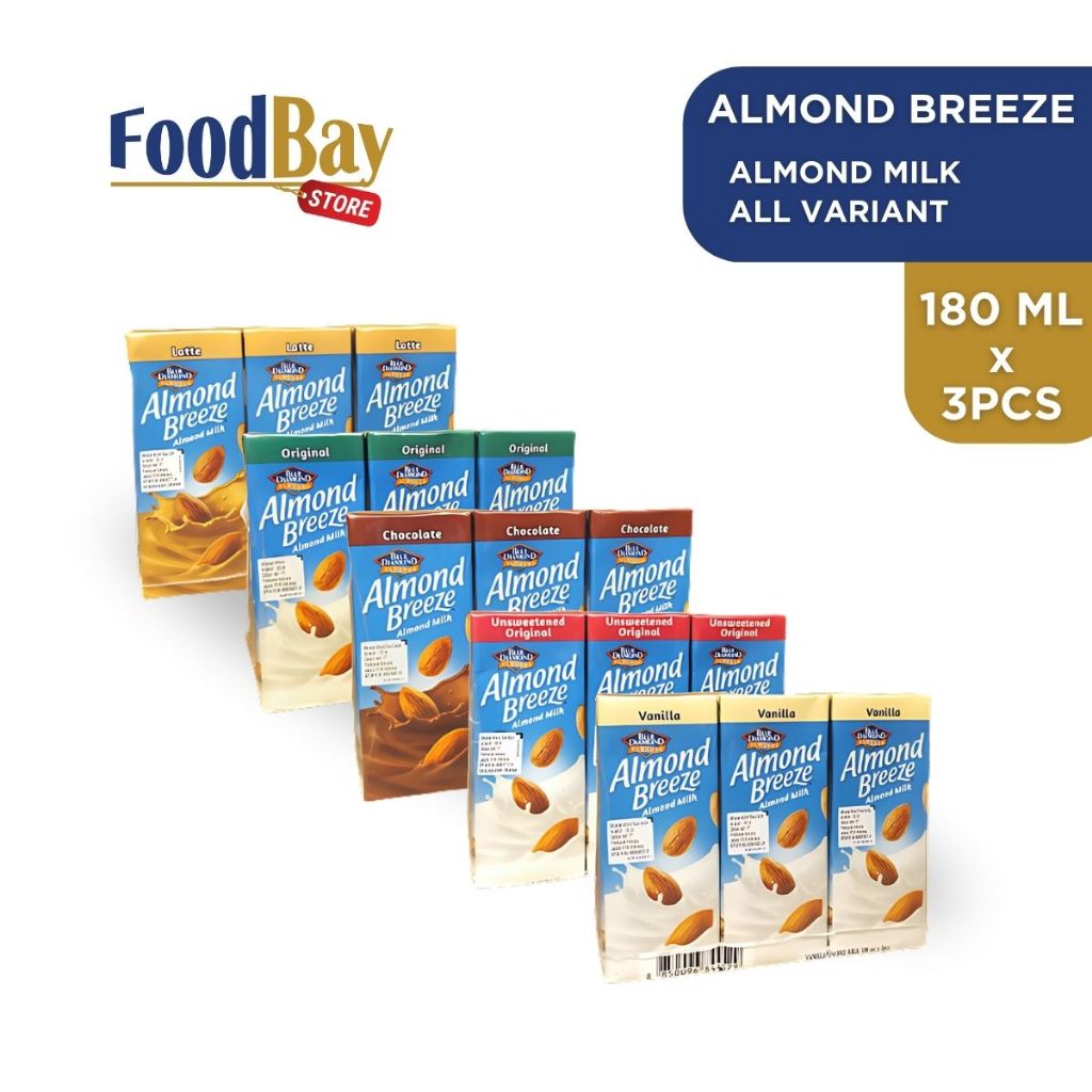 Jual Blue Diamond Almond Breeze Almond Milk Susu Almond 3 x 180 ml [ Semua Rasa ] | Shopee Indonesia