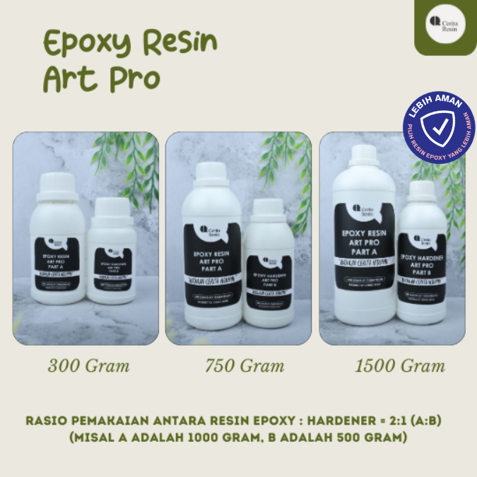 Jual CERITA RESIN - EPOXY RESIN ART PRO Resin Clear Bening 1500/750/300 ...
