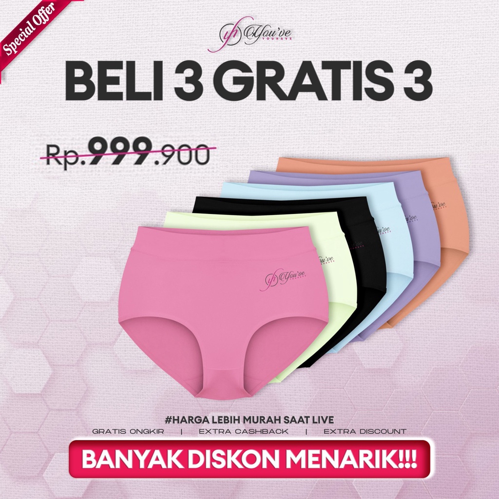Jual YOUHAVE PAKET 6 PCS CD PREMIUM CELANA DALAM PANTY PAKAIAN DALAM WANITA 300074 | Shopee ...