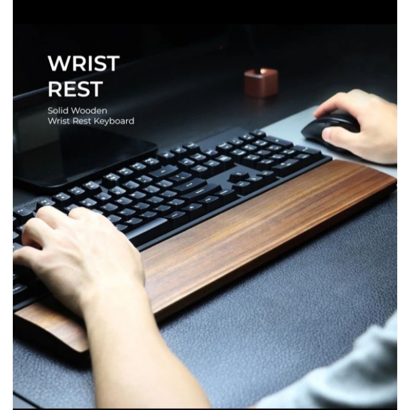 Jual Wrist Rest Keyboard Solid Wooden / Sandaran tangan Keyboard Kayu ...