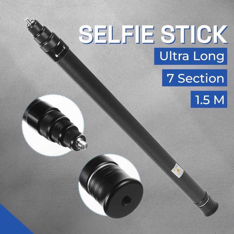Jual selfie stick alumunium dan carbon viber ultra long invisible for ...