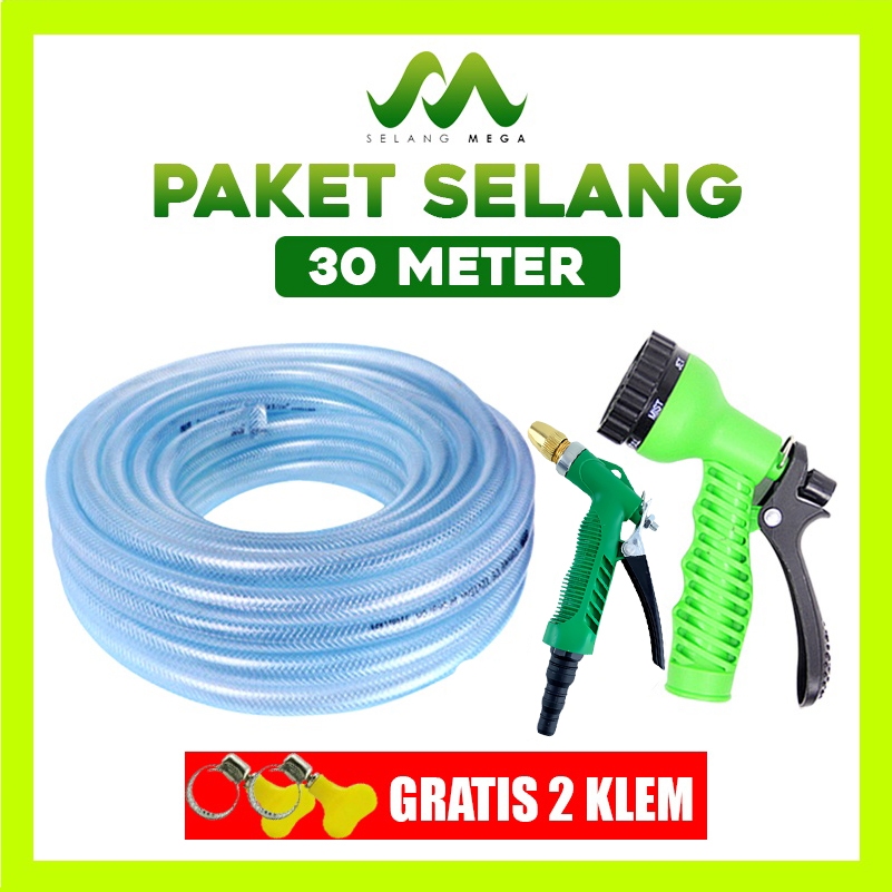 Jual MEGA Selang Air Cuci Motor 30 Meter 1/2 5/8 Inch Paket Semprotan Selang Air Benang ...