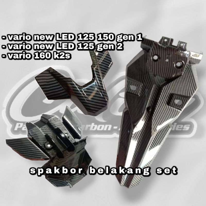 Jual spakbor belakang carbon set vario 125 150 led new gen 1 vario 125 ...
