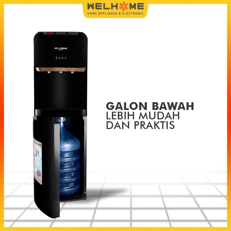 Jual WELHOME Dispenser Galon Bawah 3 Kran WDP 311 Panas Normal Dingin ...