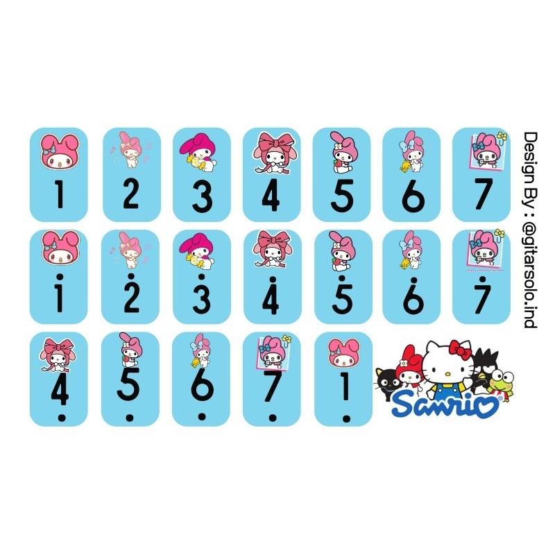 Jual STICKER PIANIKA MURAH /STICKER MY MELODY SANRIO /STICKER PIANIKA ...