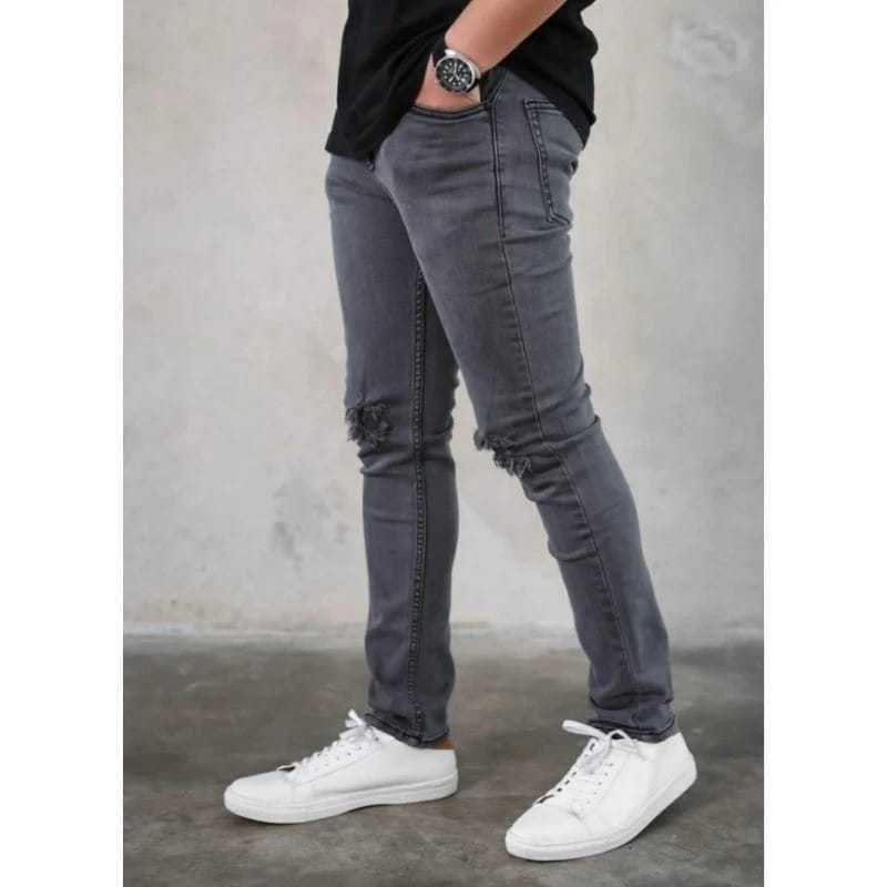 Jual CELANA JEANS PRIA SOBEK RIPPED ROBEK SLIMFIT PENSIL STRECH HITAM ...