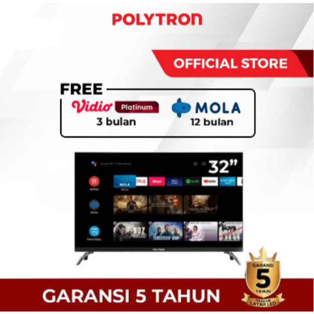 Jual Polytron LED Smart Android TV 32 Inch Digital Frameless PLD 32AG5959 | Shopee Indonesia