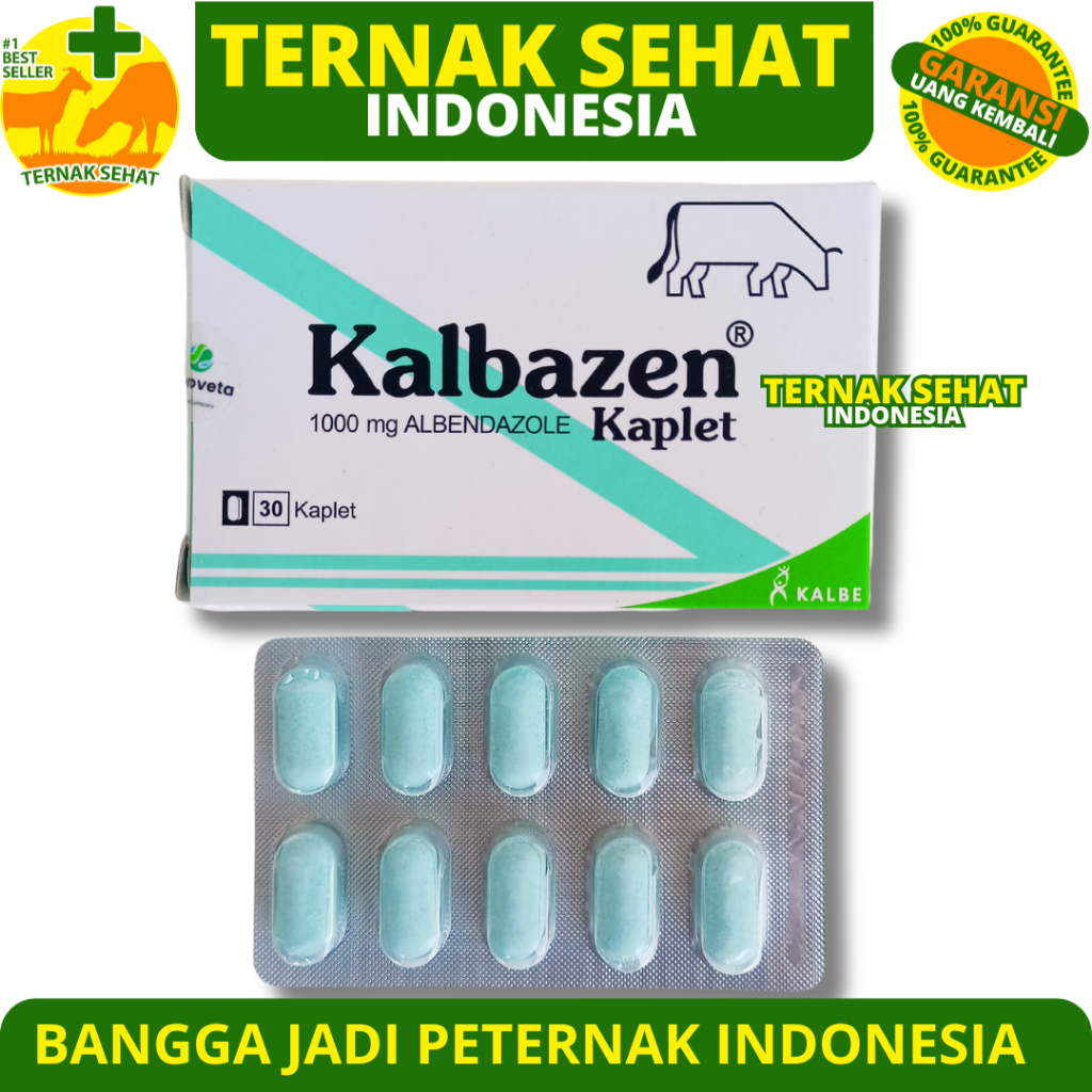 Jual KALBAZEN KAPLET 1 BLISTER (30 kaplet) KALBE - Obat Cacing Sapi ...