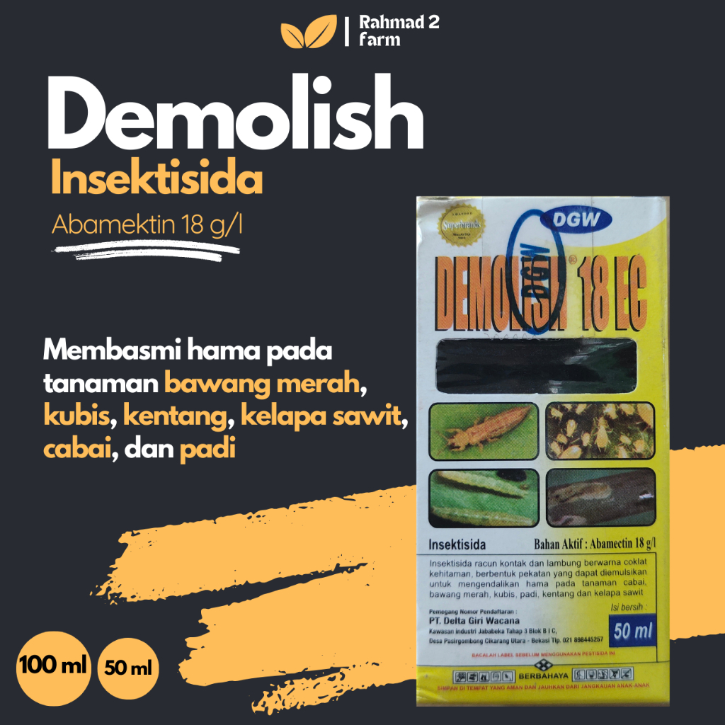 Jual DEMOLISH - Insektisida Racun Kontak dan Lambung Hama Tanaman (100 ...