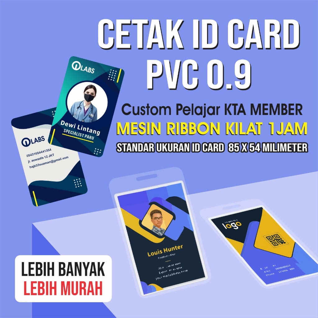 Jual Cetak Custom ID Card Murah / Cetak Kartu Anggota / Bahan ID Card ...