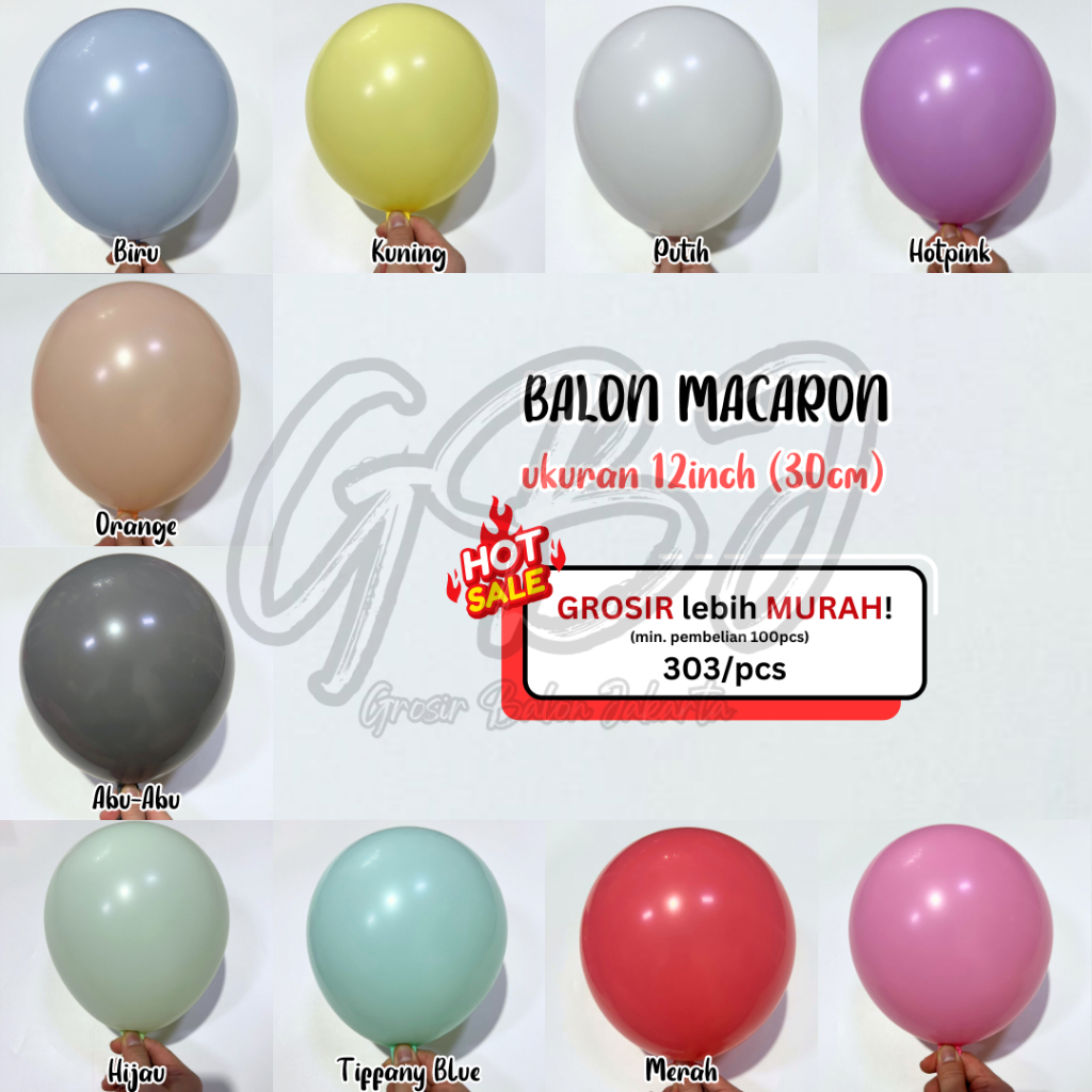 Jual (SATUAN) Balon MACARON / PASTEL Latex - 12 inch | Shopee Indonesia