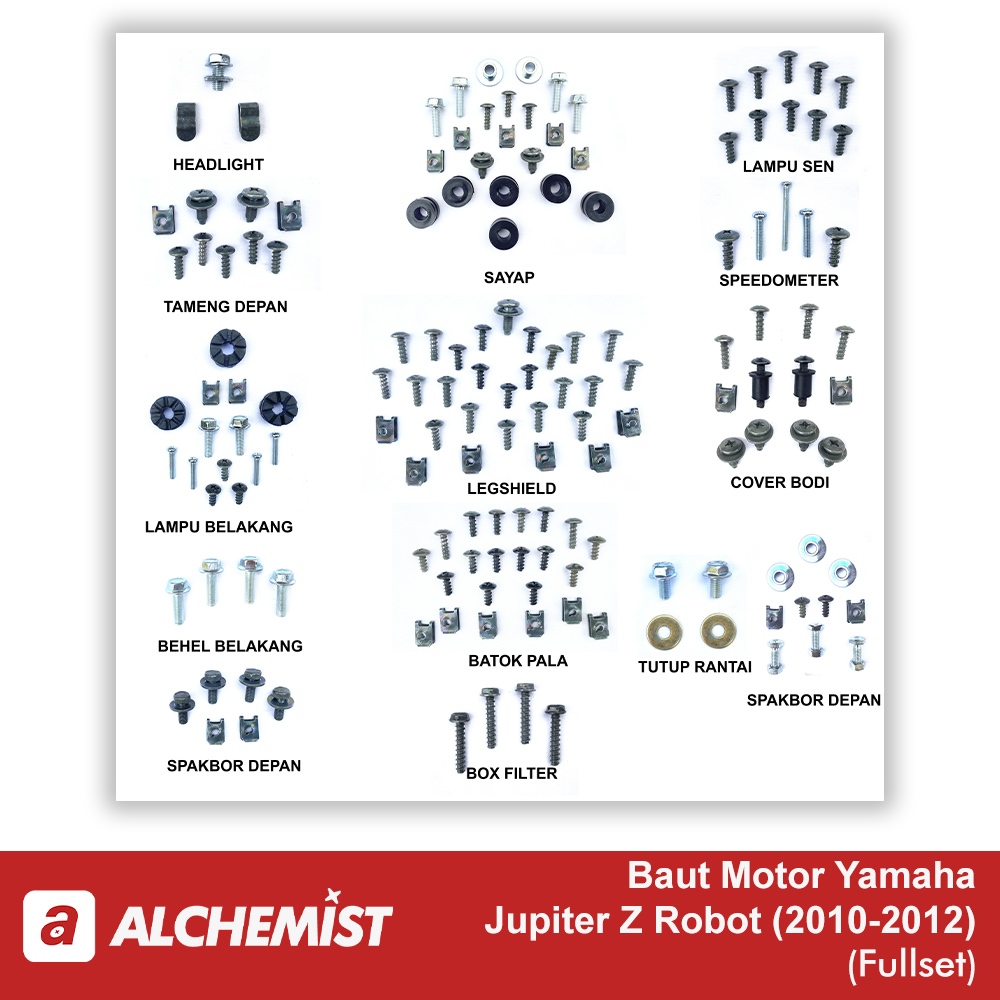 Jual Baut Jupiter Z Robot Full Set / Baud Yamaha Jupiter Z Robot Full ...