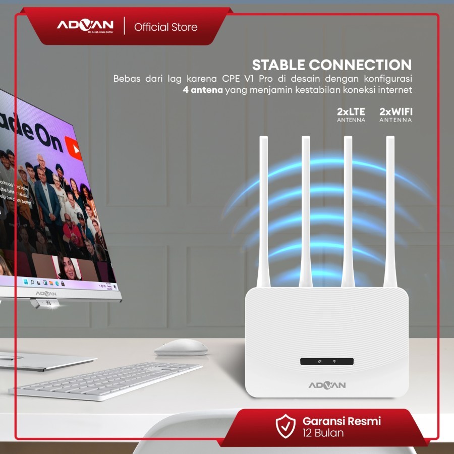 Jual Modem Router 4G Wifi Advan CPE V1 Pro Router Start UNLOCK + Free Antenna Garansi Resmi 1 ...