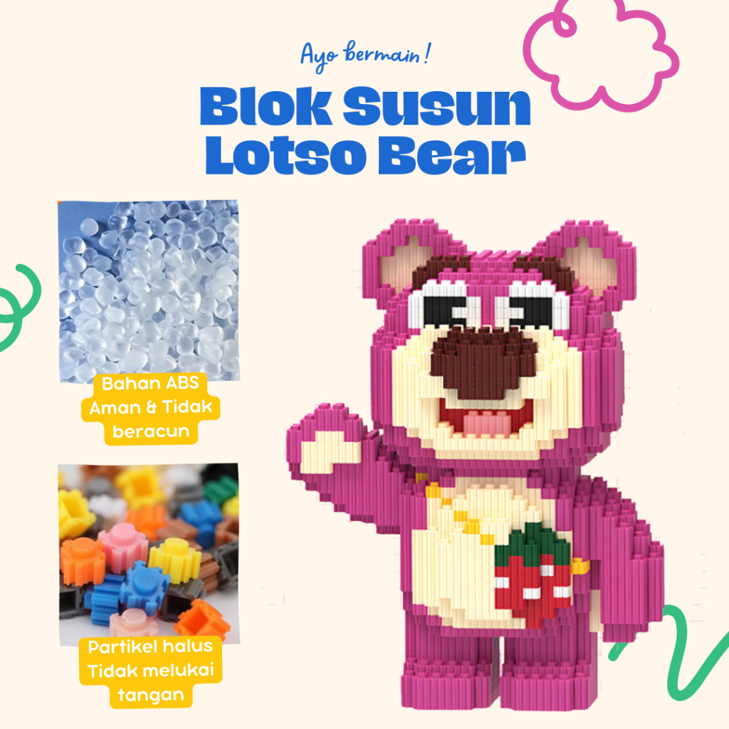 Jual Nano Blocks Lotso Bear 3D Mainan Blok Susun | Shopee Indonesia