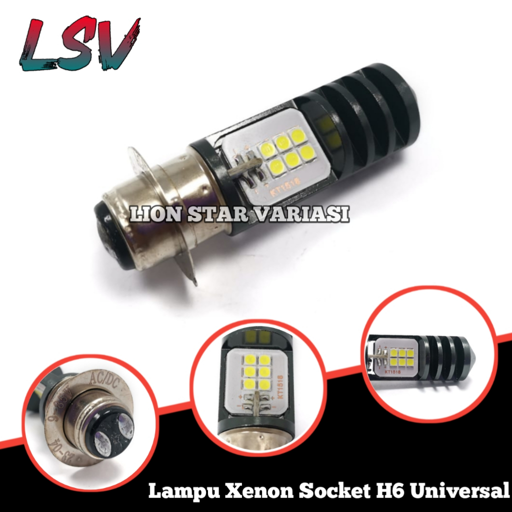 Jual Lampu LED H6 2 Sisi Putih AC DC Universal Semua Motor Bebek Matic ...