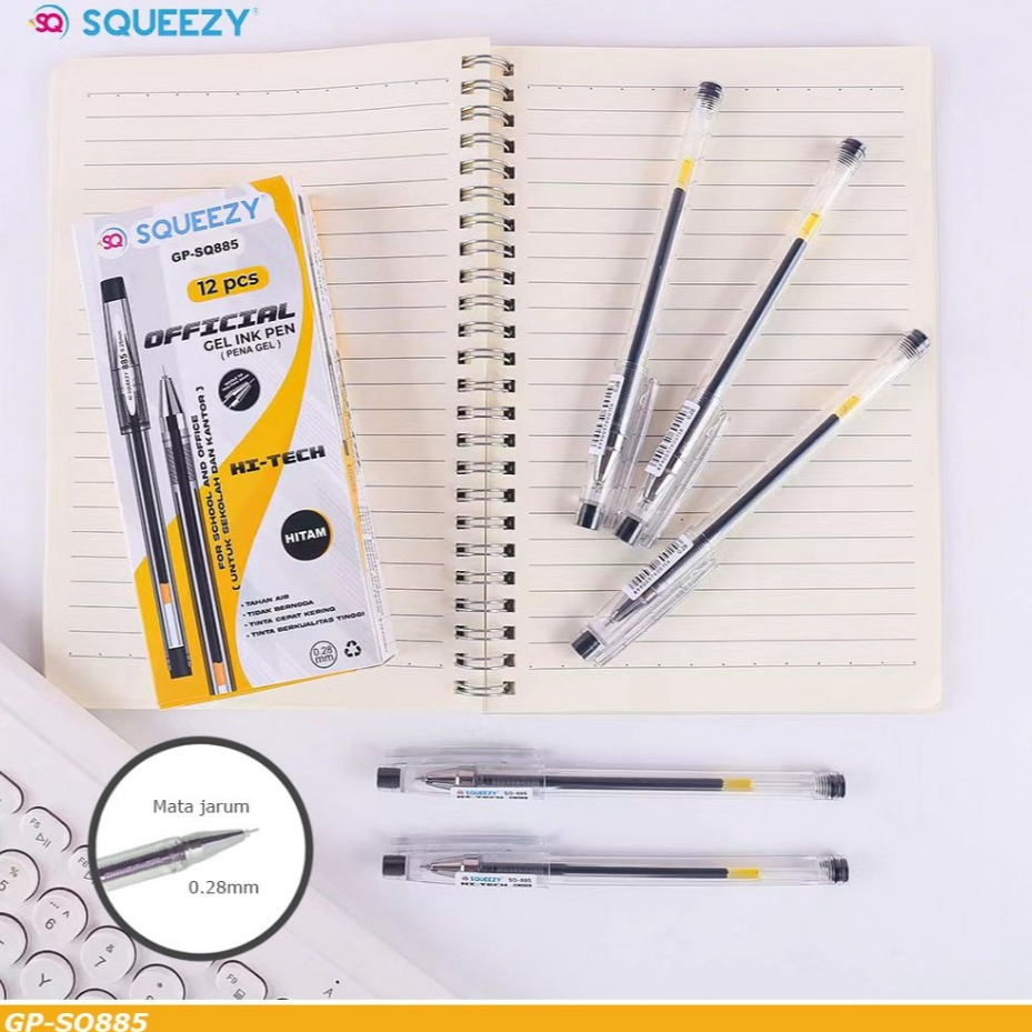 Jual (1 pak) pulpen hi tech 0.28 Merek Squeezy GP SQ885 Setara Hi tech ...