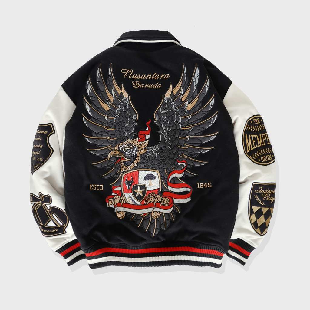 Jual VARSITY JACKET - GARUDA BLACK [limited edition] | Shopee Indonesia