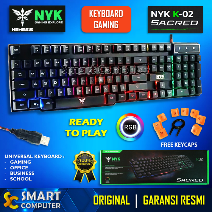Jual Keyboard Gaming NYK Nemesis K-02 / K02 RGB Light Full Size ...