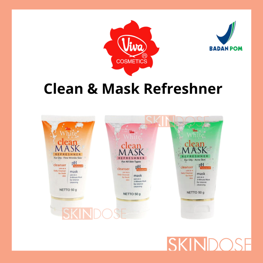 Jual Viva White Clean Mask Refreshner Face Cleanser 50g | Shopee Indonesia