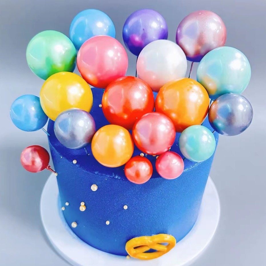 Jual Topper Kue 20 pcs Bola Pear Mutiara Gliter Halus Balon Metalik ...