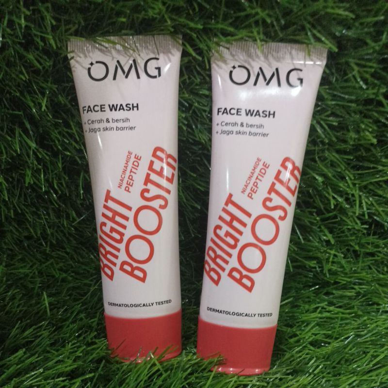 Jual OMG Peach Cream 25g & OMG Facial Wash Bright Booster Niacinamide ...