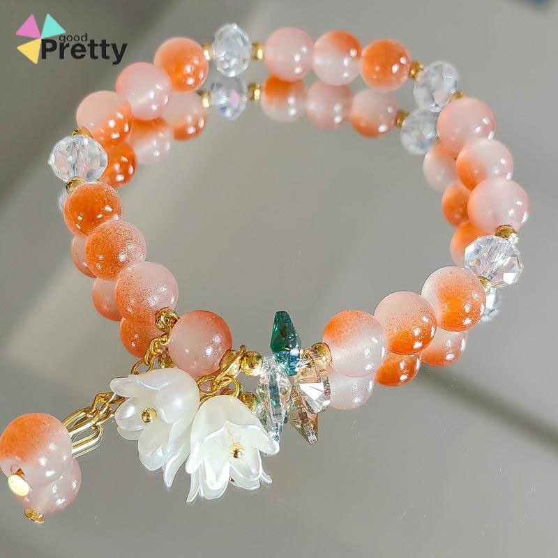Jual COD Gelang Bunga Tulip Manik-manik Wanita Gelang Anggrek Lonceng ...