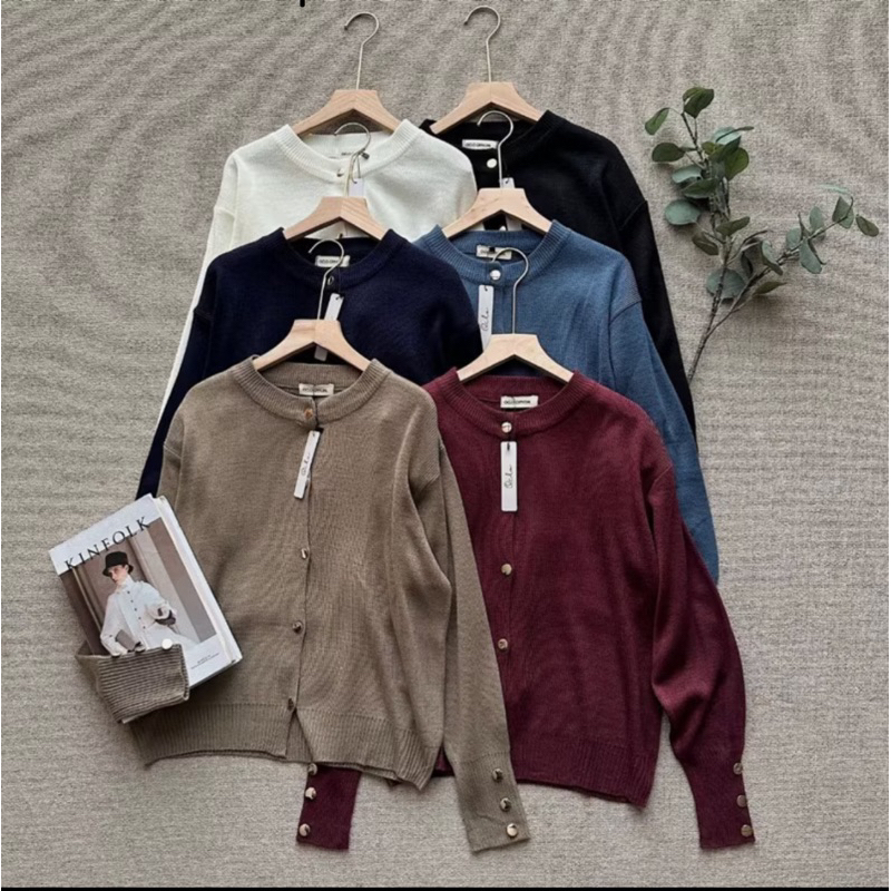 Jual BLADE KNIT OUTER / CARDIGAN KNIT KANCING PREMIUM WANITA LENGAN ...