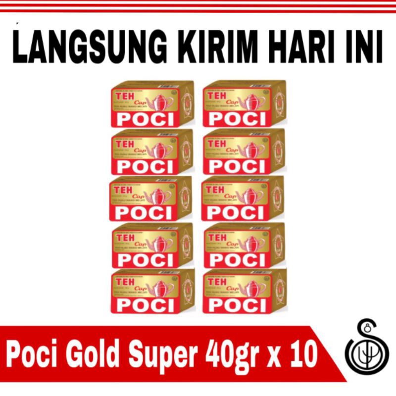 Jual Teh Poci Gold Premium 40gr isi 10 Bungkus | Shopee Indonesia