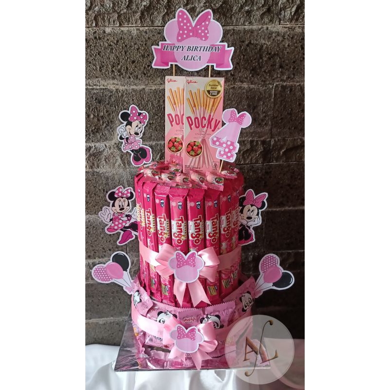 Jual SNACK TOWER |SNACK CAKE|SNACK TOWER tema pink TARIK UANG|HAMPERS ...