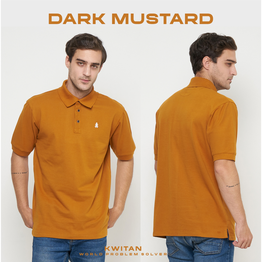 Jual KWITAN Kaos Kerah Polo Shirt DARK MUSTARD | Shopee Indonesia