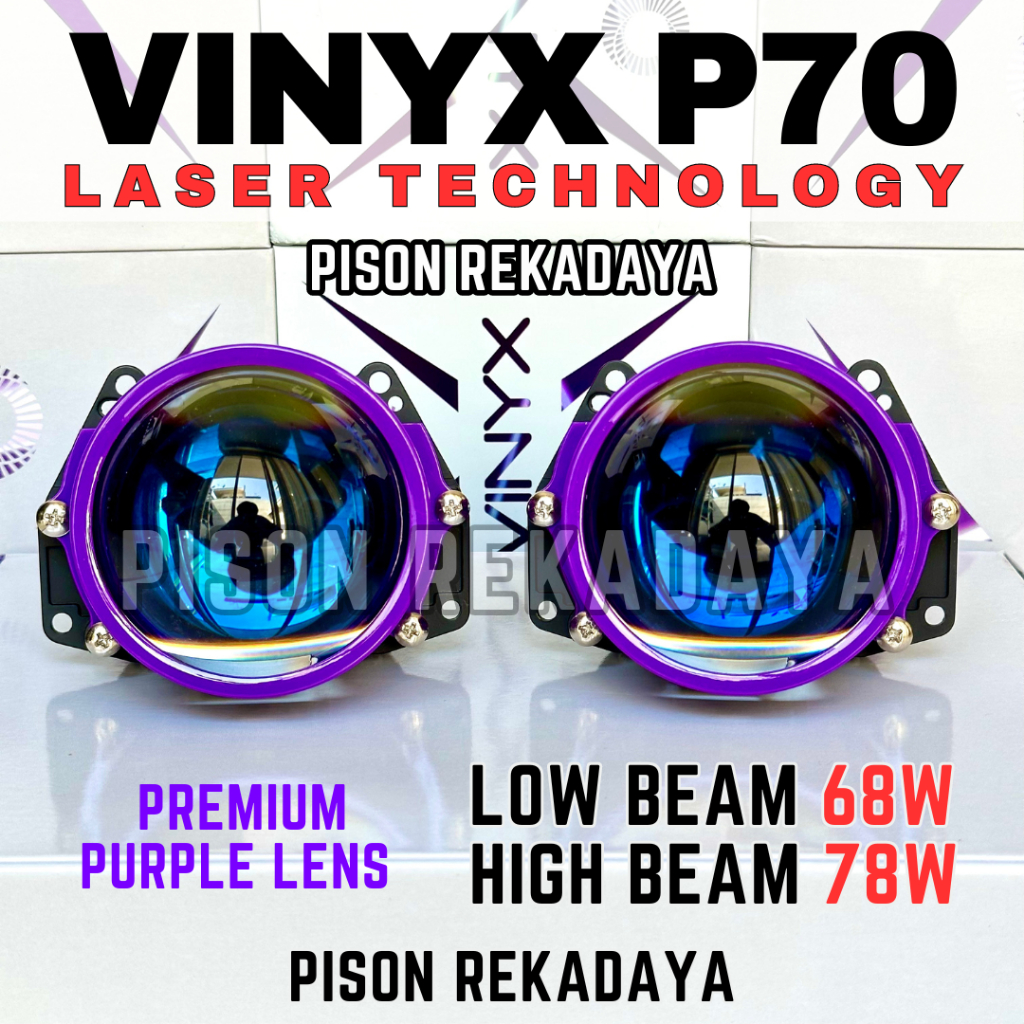 Jual Projector BILED P70 Proji Vinyx P70 3 inch Lensa Lampu LED Motor Mobil Projie Biled 3 inci ...