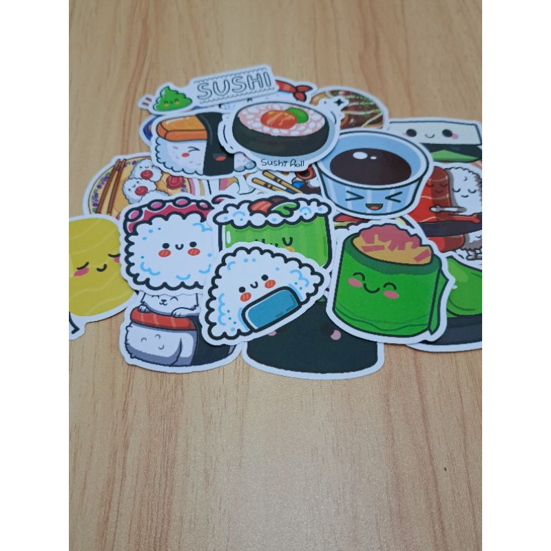 Jual Stiker Makanan khas jepang | Stiker Shushi | Snack stiker | Food ...